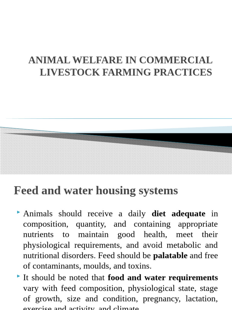 Animal Welfare in Livestock Farming | PDF | Water