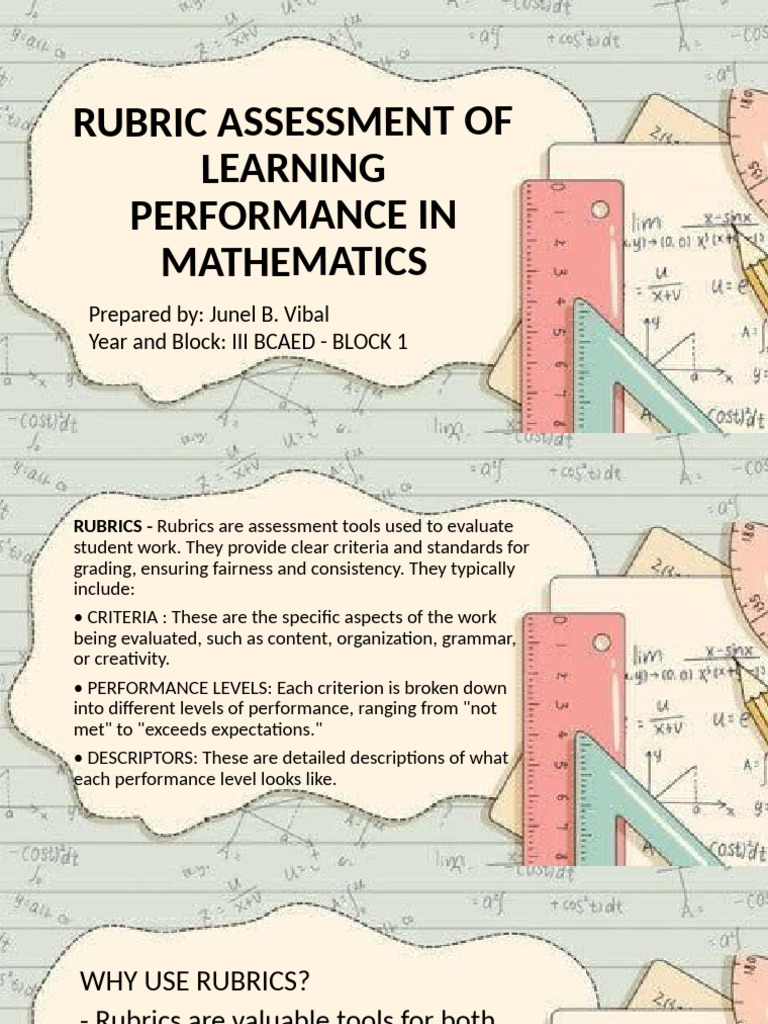 Rubric Assessment in Math | PDF