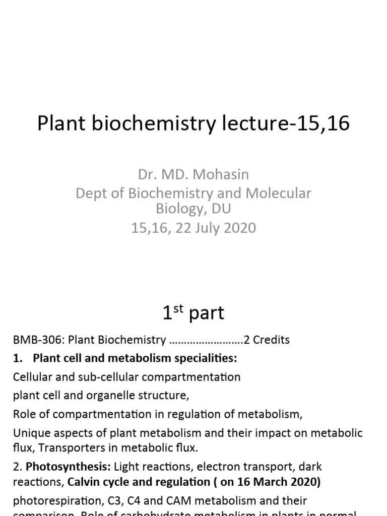 Calvin Cycle, Hatch - Slack Pathway, Photor | PDF | Photosynthesis ...