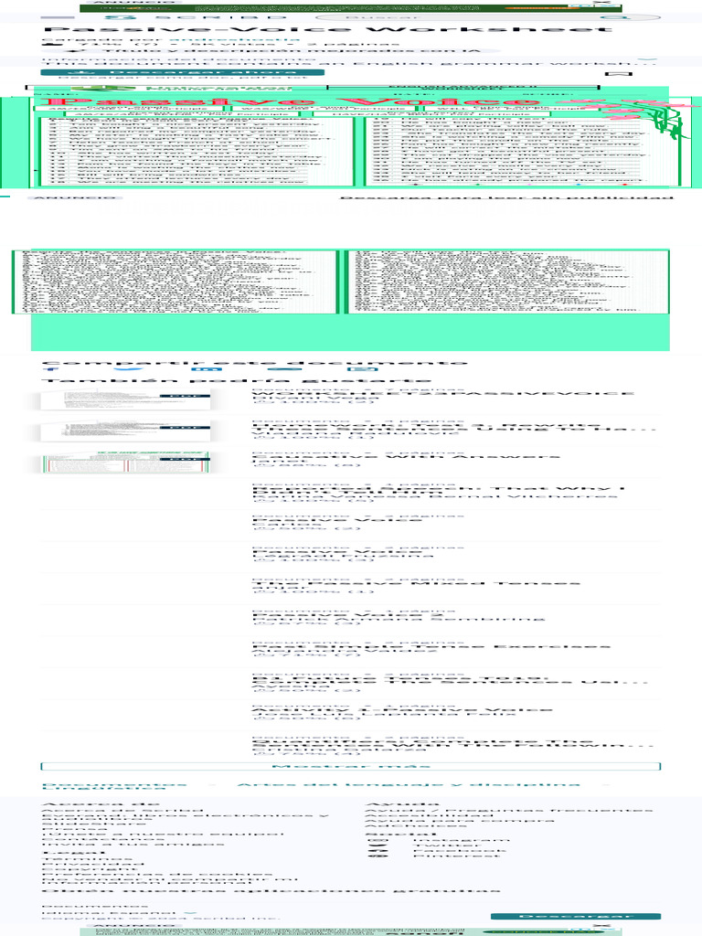 Passive-Voice Worksheet PDF Syntax Language Mechanics | PDF | Language Mechanics | Grammar