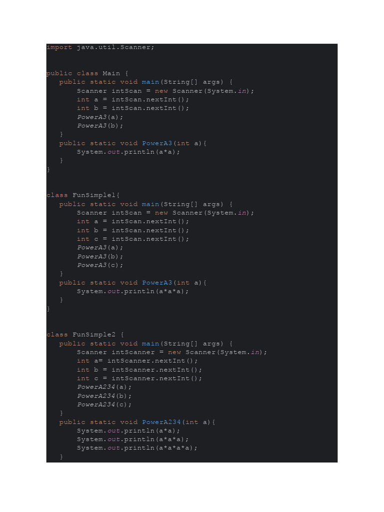 Java Functions for Basic Math Operations | PDF | Office Work | Information Technology