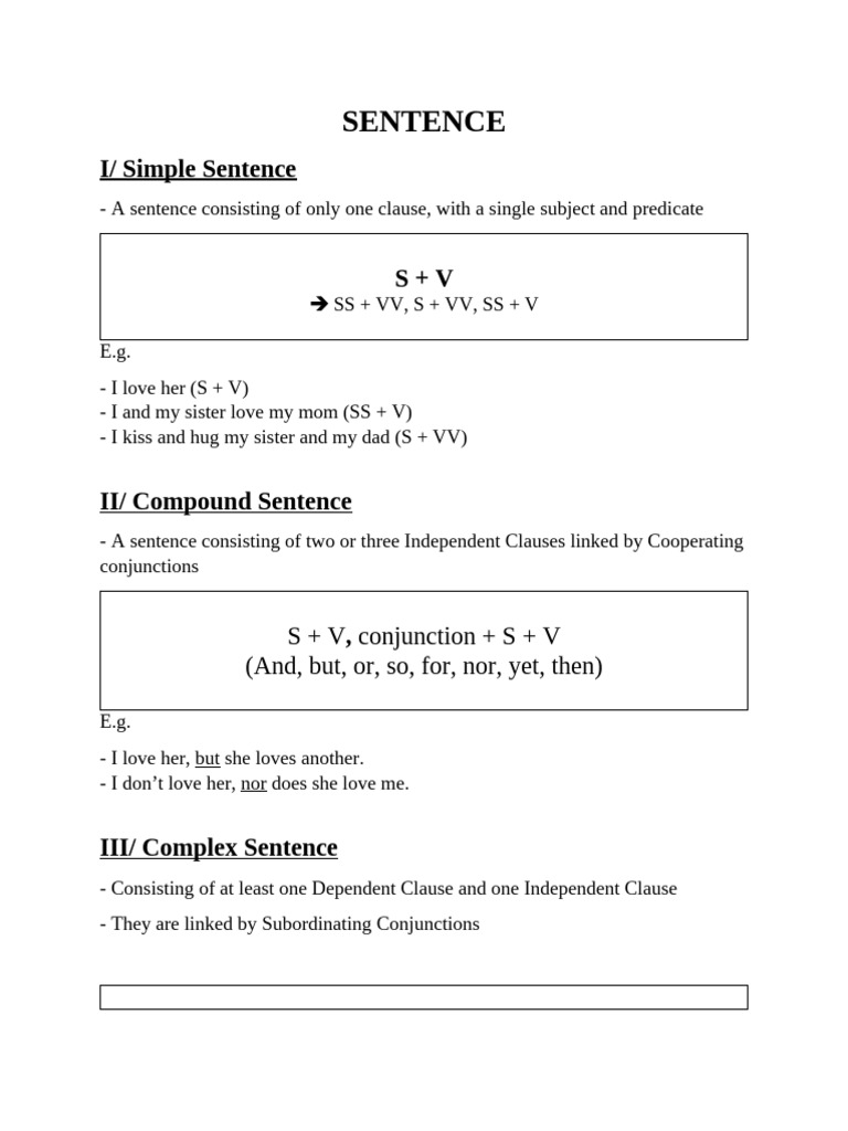 Sentences | PDF | Clause | Sentence (Linguistics)