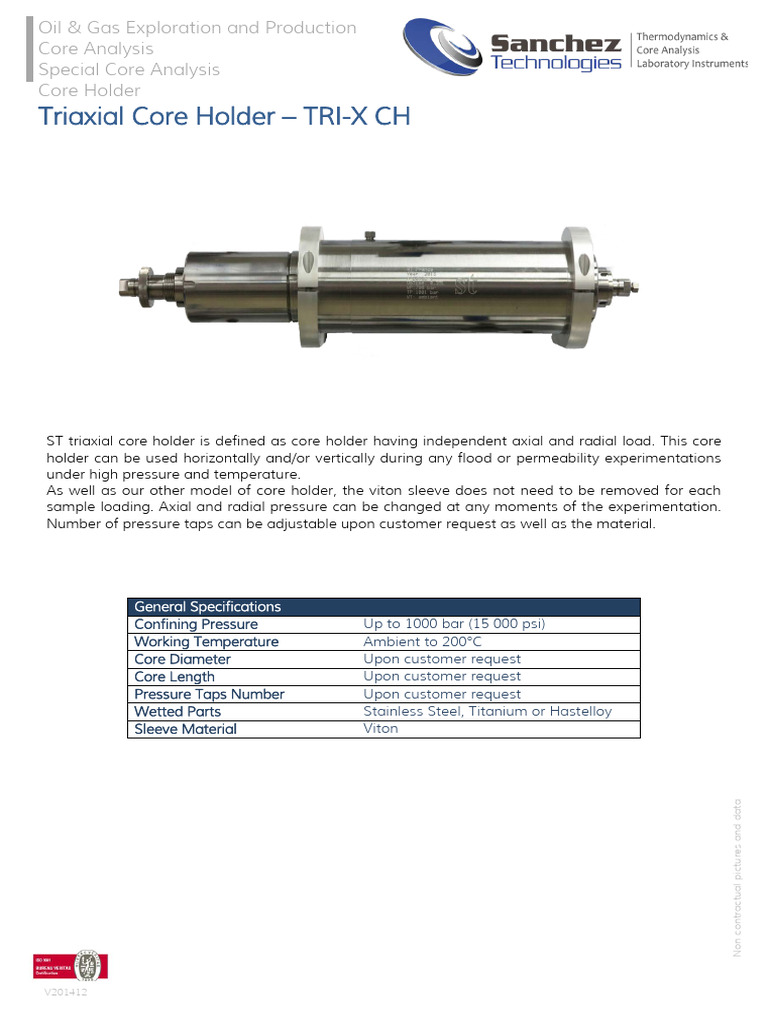 Triaxial Core Holder for Oil & Gas Analysis | PDF