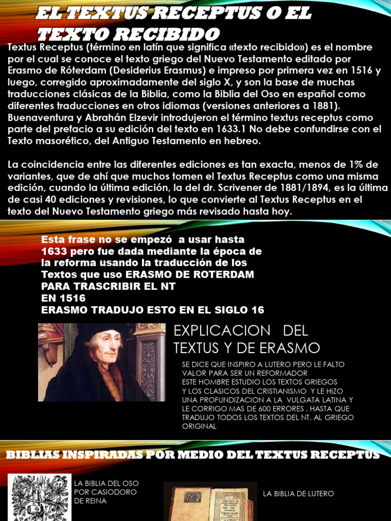 El Textus Receptus | PDF | Biblia | Nuevo Testamento