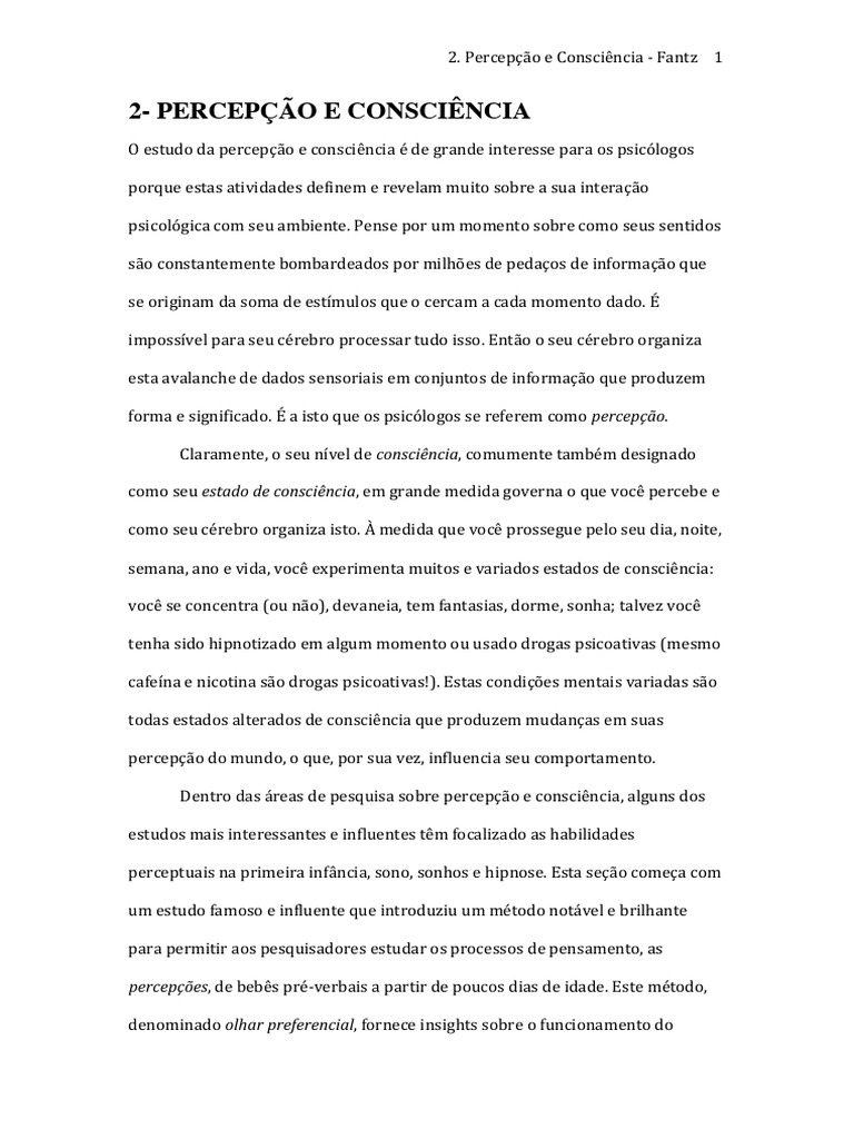 5- Fantz | PDF | Psicologia | Humano
