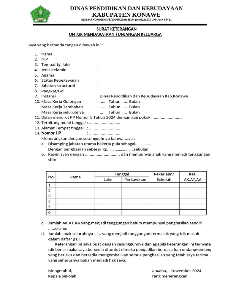 Format KP4 Tahun 2025 | PDF