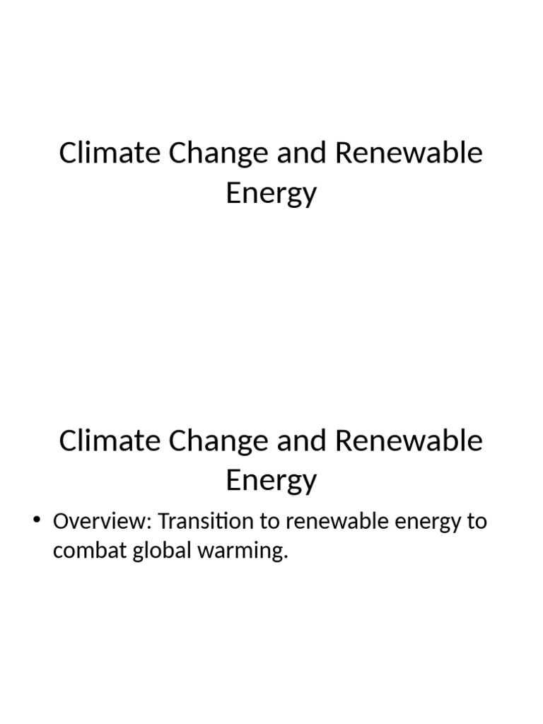 Renewable Energy Solutions for Climate Change | PDF