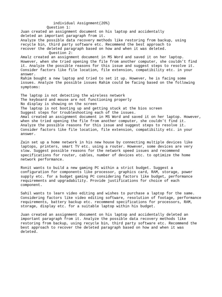 Assignment | PDF | Laptop | Computer File