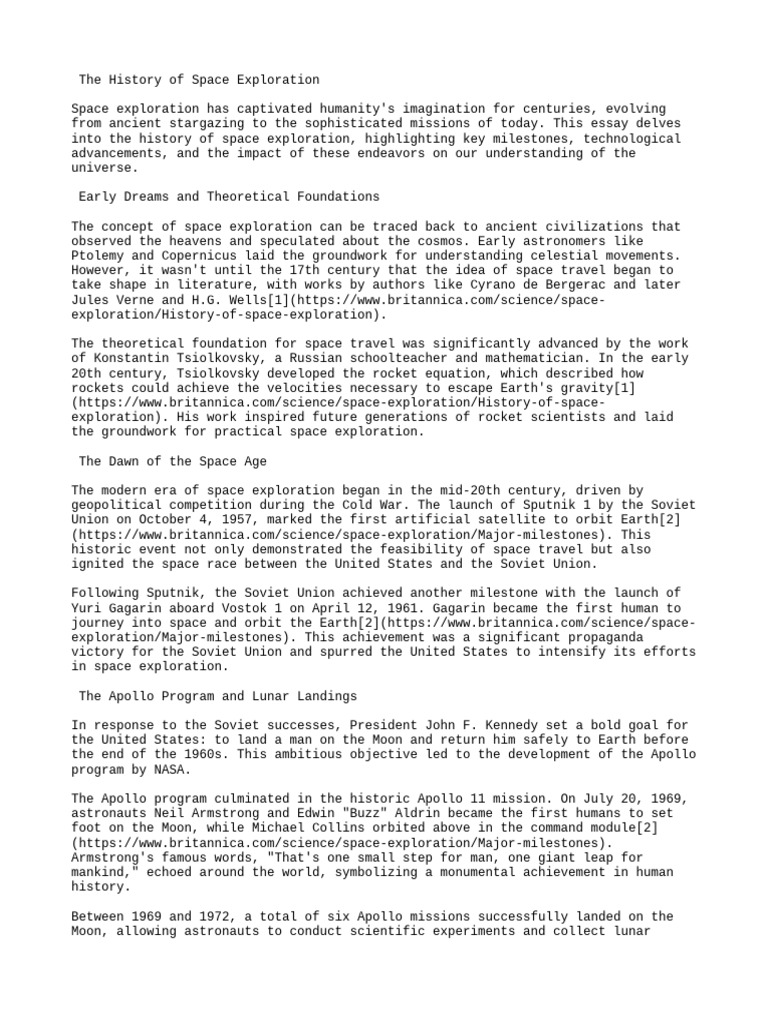 Evolution of Space Exploration History | PDF | Space Exploration ...