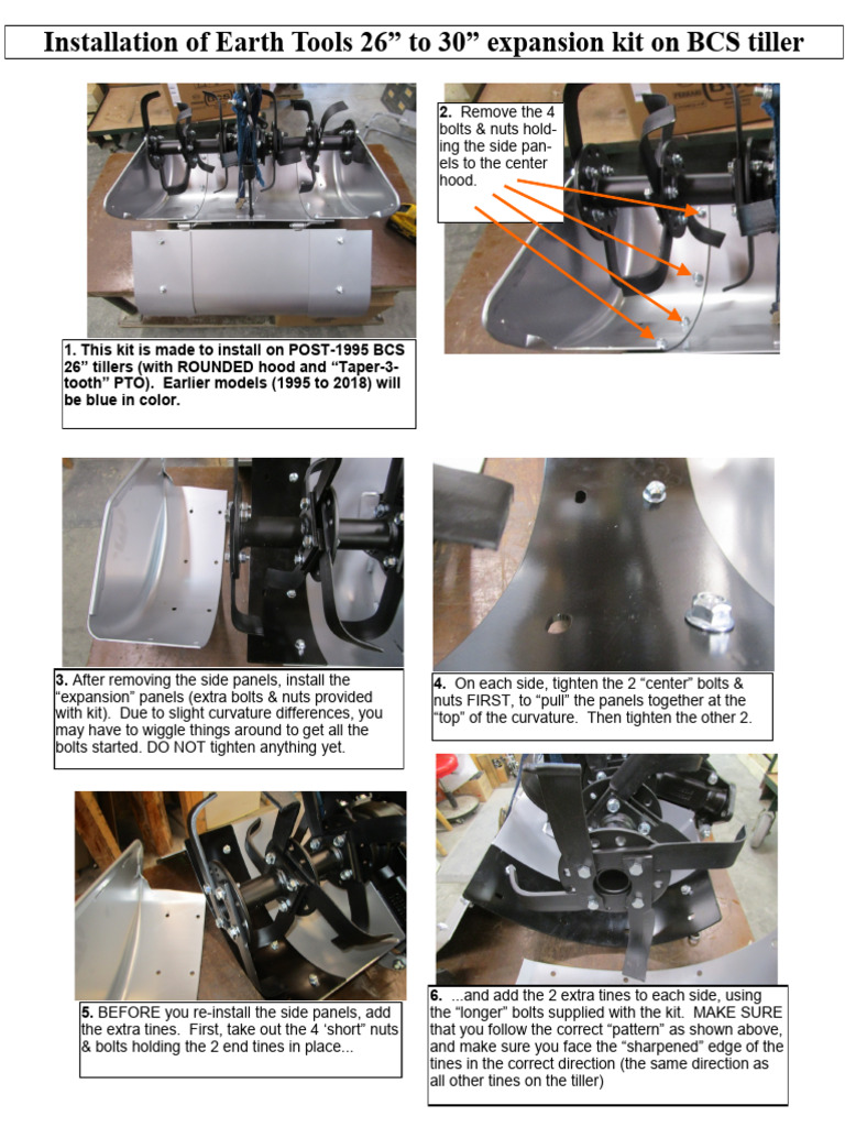 BCS Tiller Expansion Kit Installation Guide | PDF