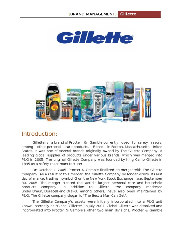 Brand Management: Gillette | PDF | Procter & Gamble | Razor