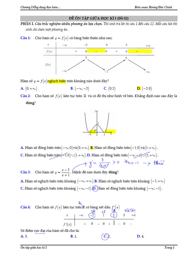 Đề Ôn Tập GK I (Đề 2) Chinh A2 | PDF