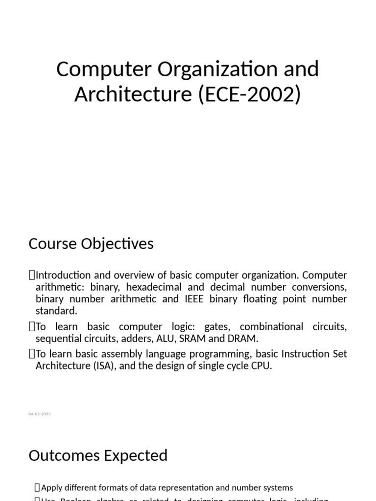 Intro Coa p1 | PDF | Integrated Circuit | Central Processing Unit