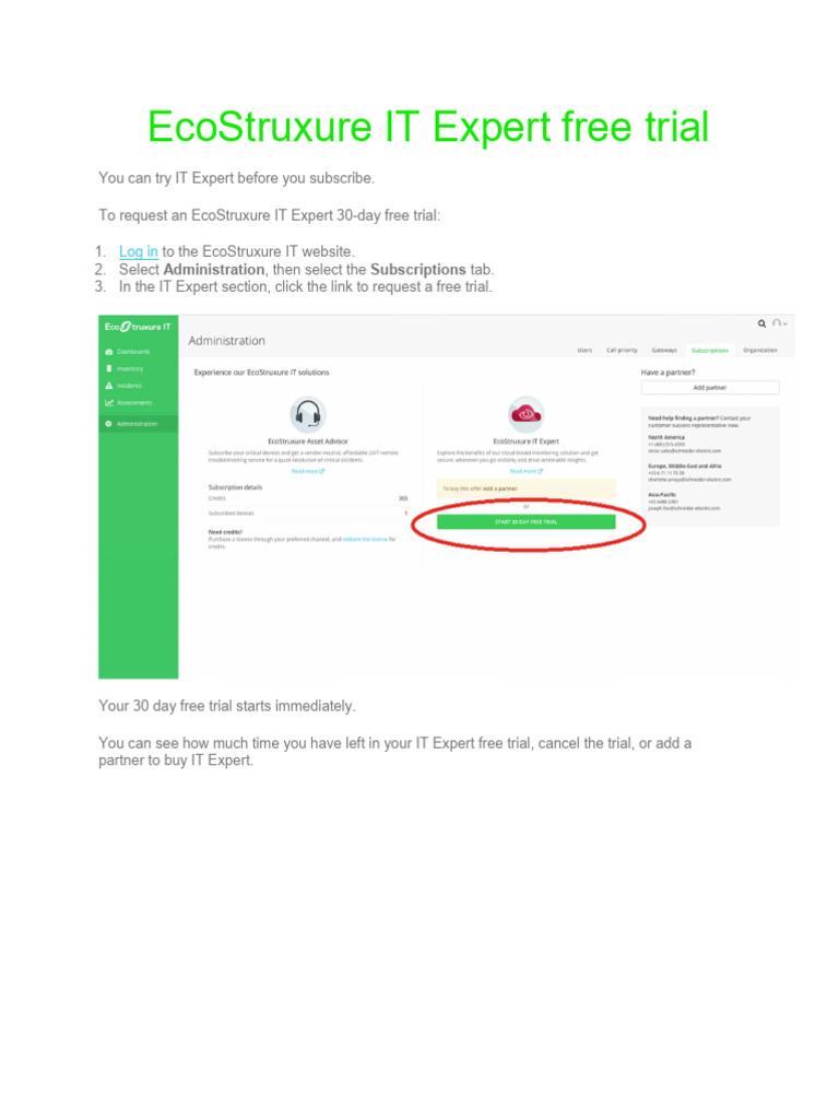 EcoStruxure IT Expert Free Trial | PDF