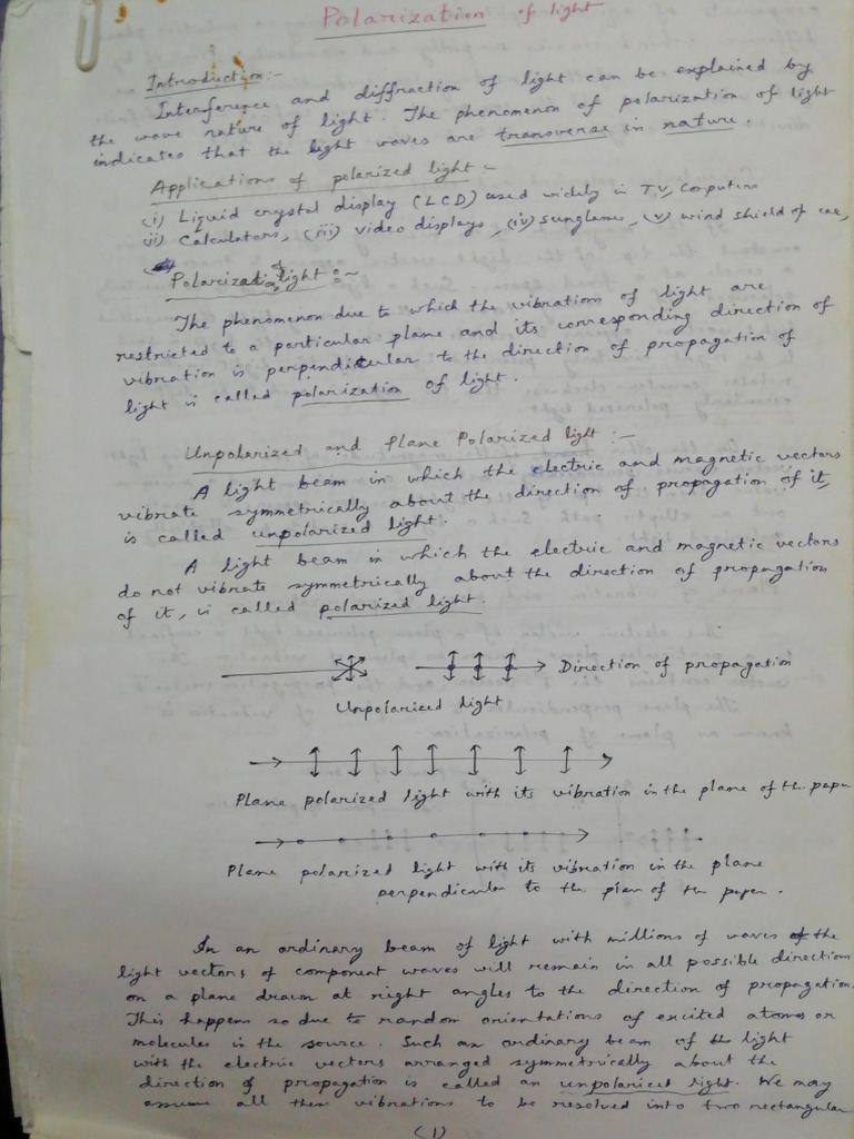 Polarization Pdf Optics Electrodynamics