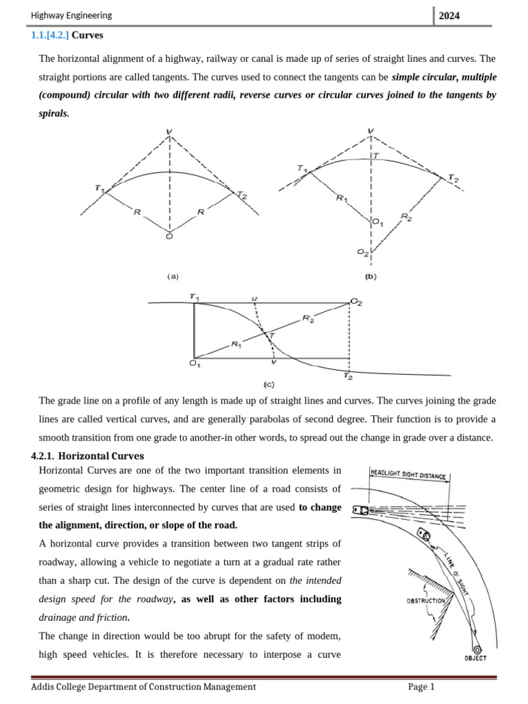Horizontal Curves | PDF | Angle | Circle