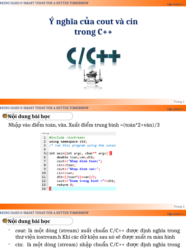 04.Ý Nghĩa C A Cout Và Cin Trong C++ | PDF