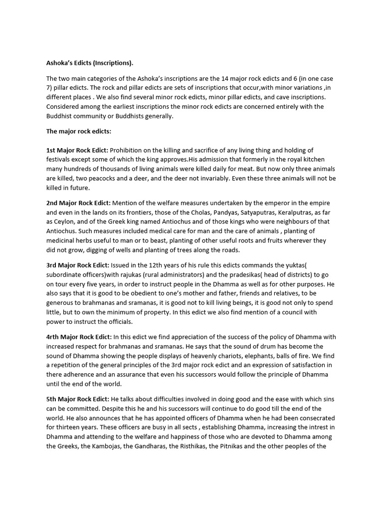 Classroom 2 Ashokas Edicts | PDF | Ashoka