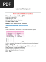 Class 10 SST PYQS With Solution Chapter-1 Resources and Development ...