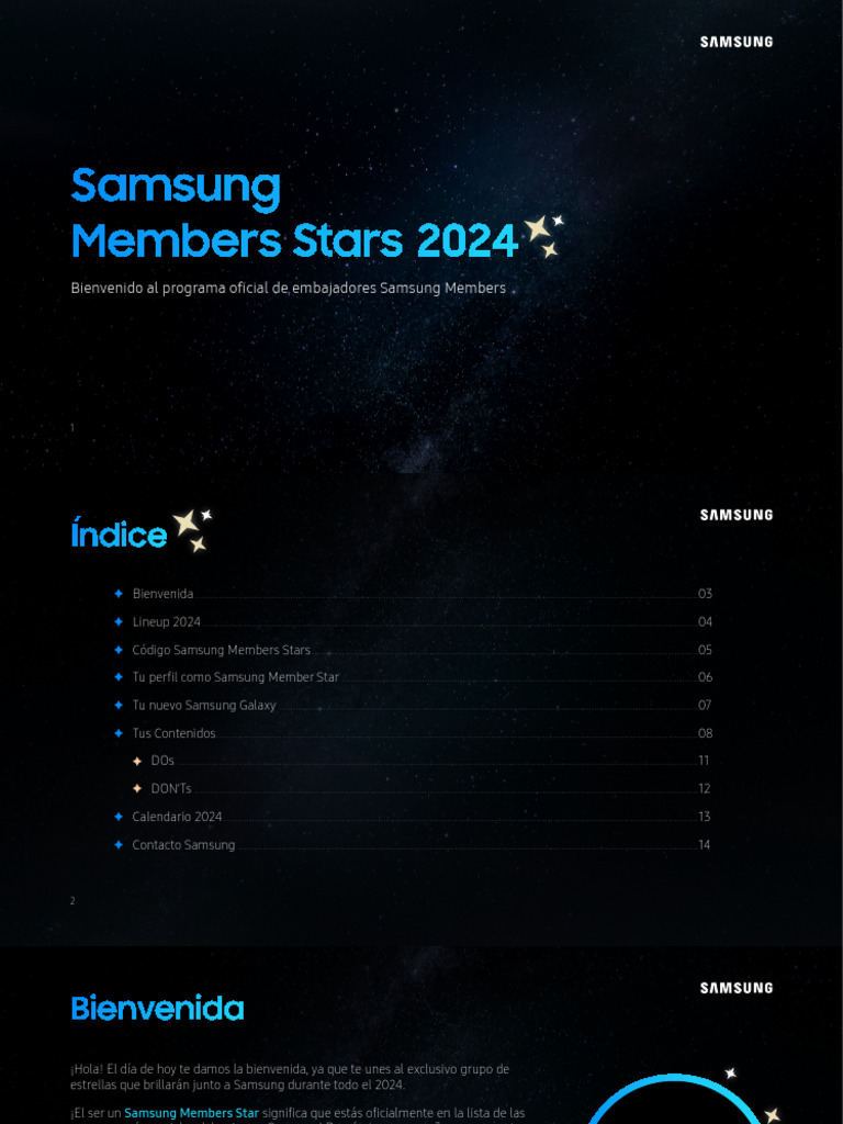 Bienvenida a Samsung Members Stars 2024 | PDF | Electrónica de consumo ...