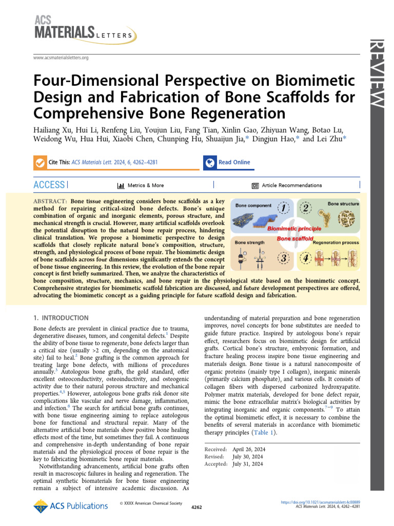 xu_et_al_2024_four_dimensional_perspective_on_biomimetic_design | PDF | Bone | Tissue Engineering