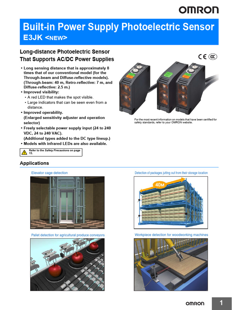 E432 E3jk Built-In Power Supply Photoelectric Sensor Datasheet en | PDF ...