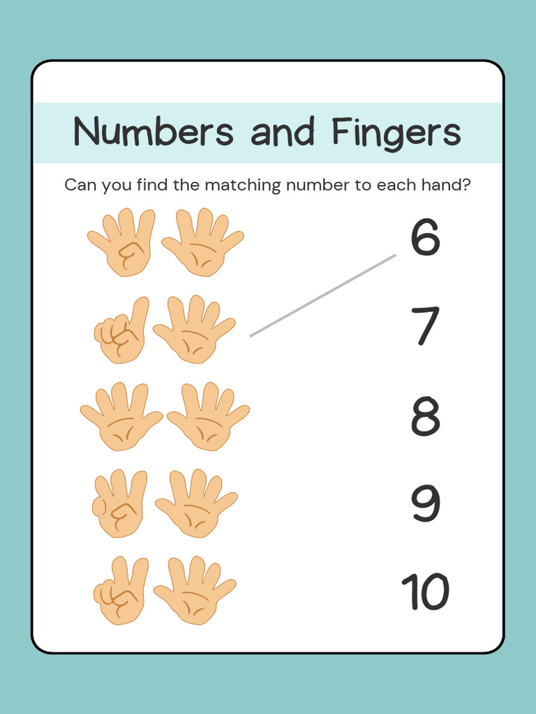 Numbers and Fingers: Can You Find The Matching Number To Each Hand? | PDF