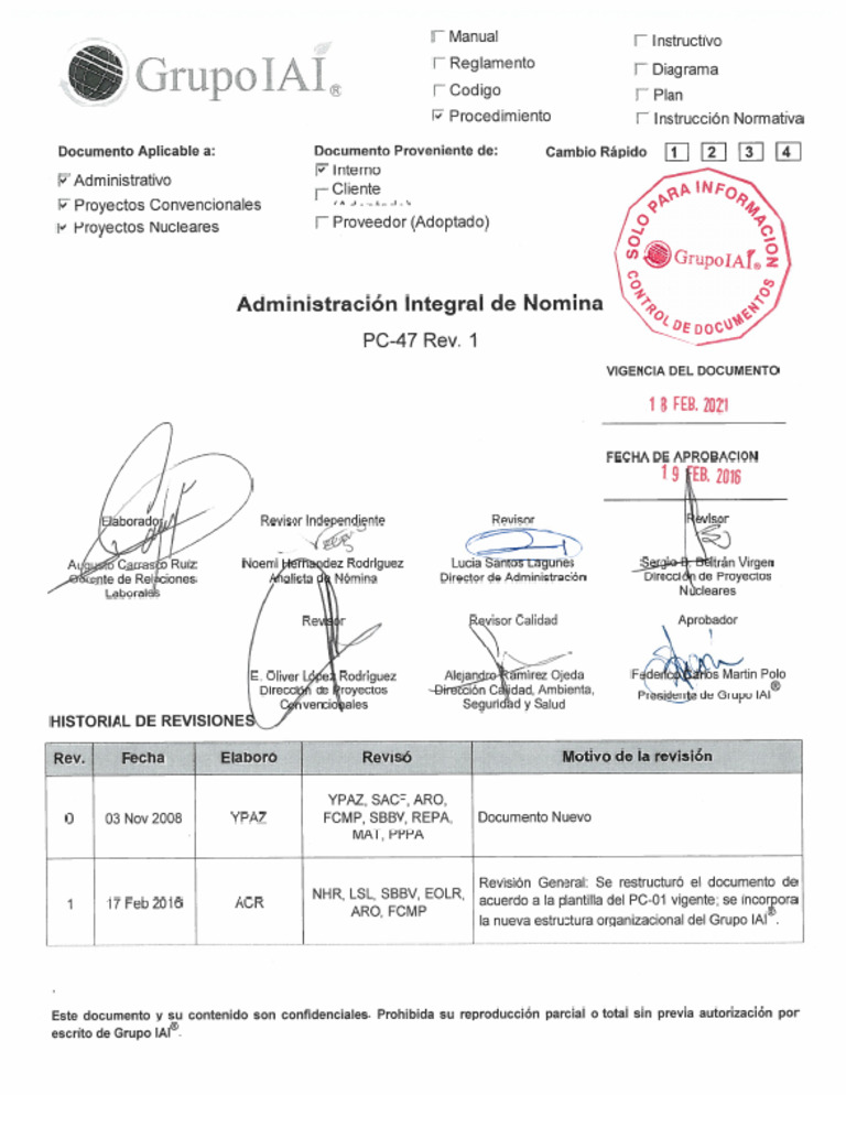 PC-47 R.1 S.Inf | PDF | Calidad (comercial) | Gestión de la calidad