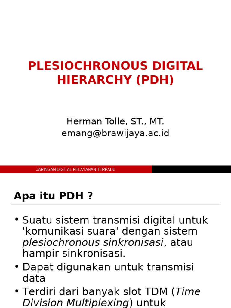 Pengenalan Plesiochronous Digital Hierarchy | PDF | Bit Rate | Data ...