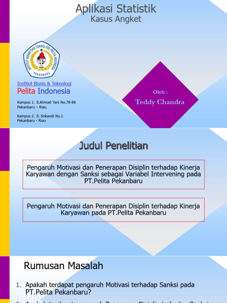 Aplikasi Statistik Kasus SEM Angket 100 | PDF
