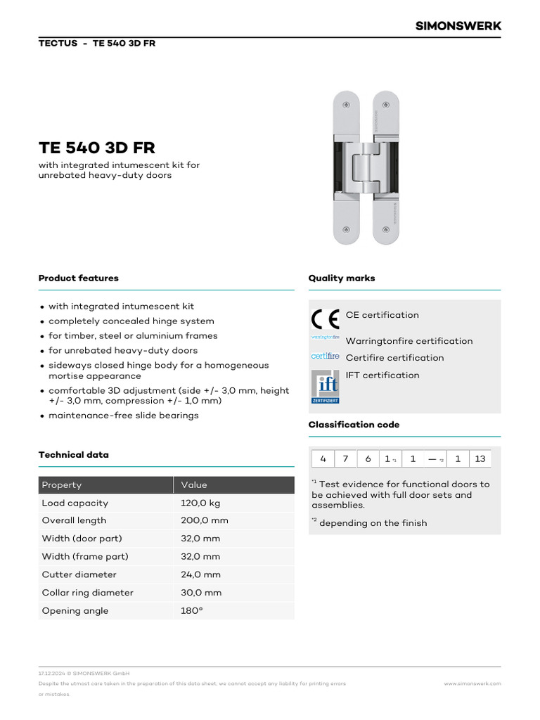 Tectus - Te 540 3D FR | PDF | Door | Building Engineering