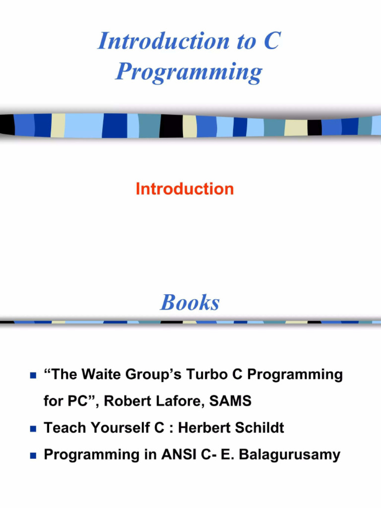 Introduction to C | PDF