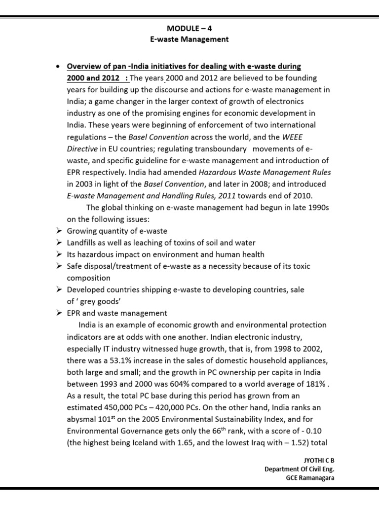 module-4 e waste | PDF | Electronic Waste | Waste