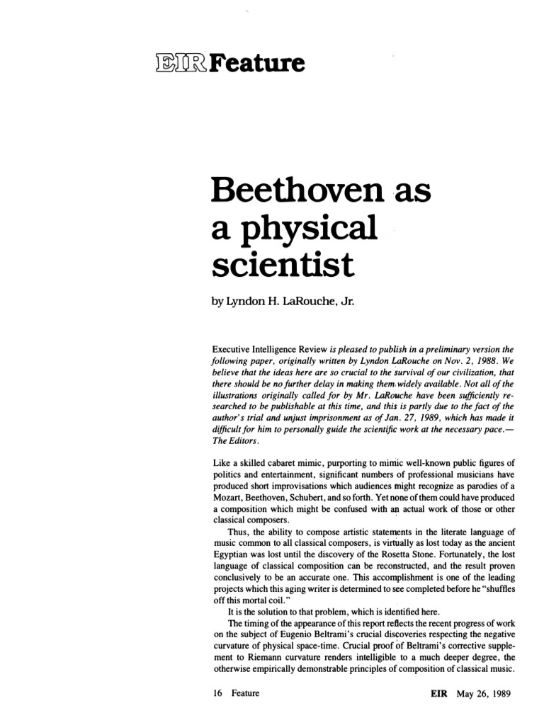 Lyn Beethoven Physical Scientist Reduced | PDF | Opus Number | Music