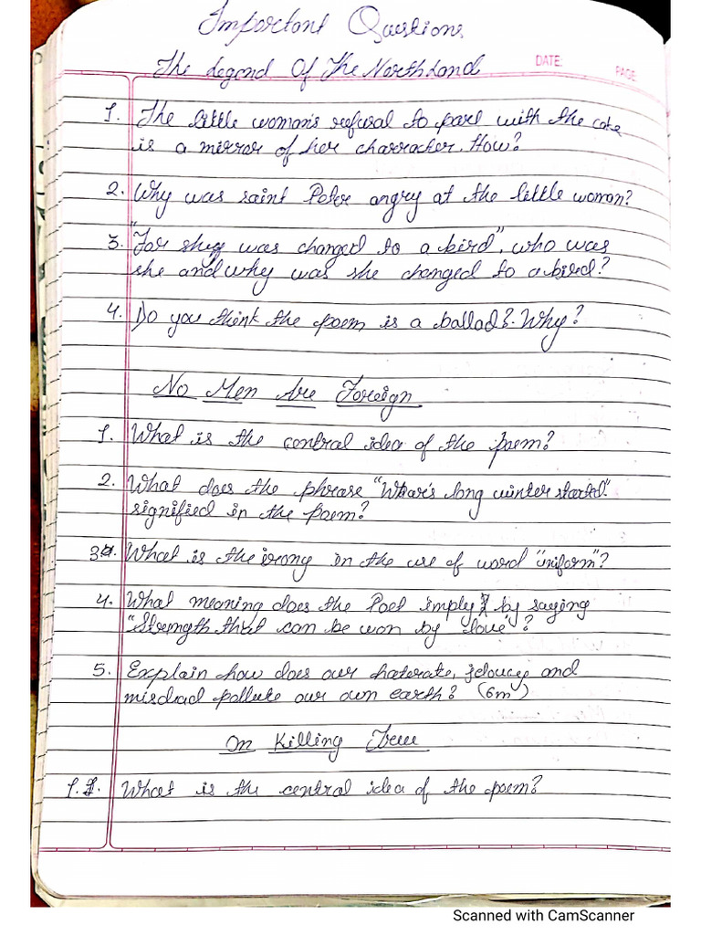 Important Questions Class IX (English) | PDF