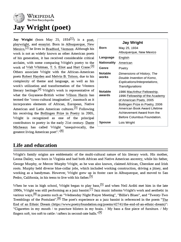 Jay_Wright_(poet) | PDF | Poetry