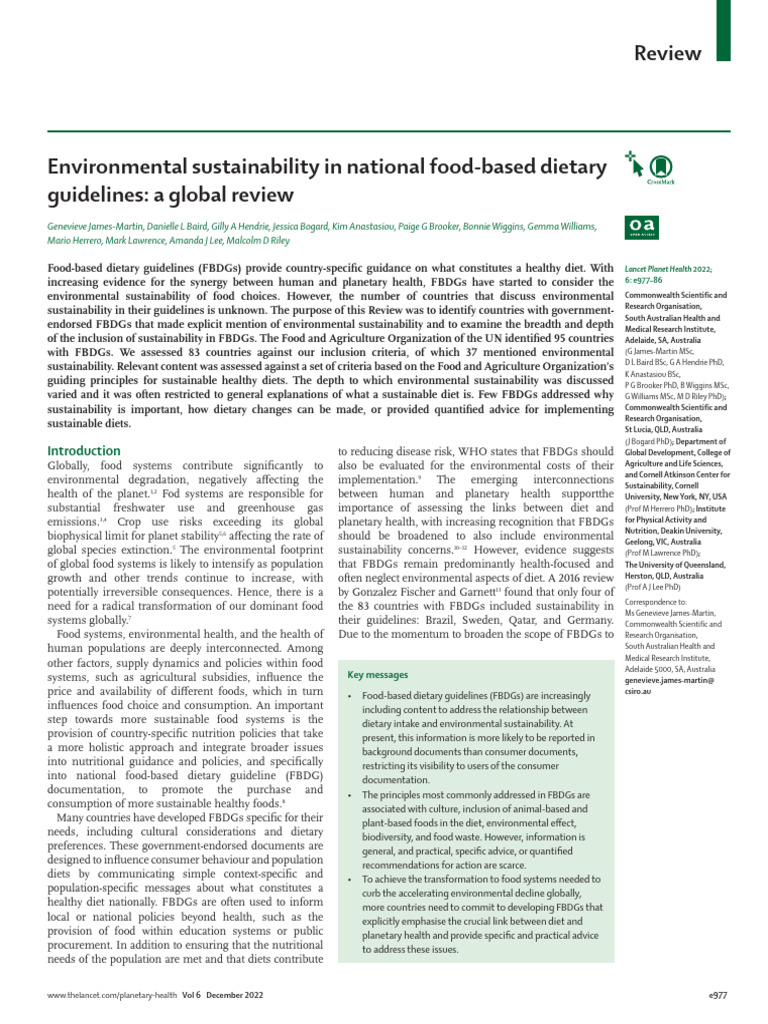 Genevieve James-Martin - Environmental Sustainability in National Food ...