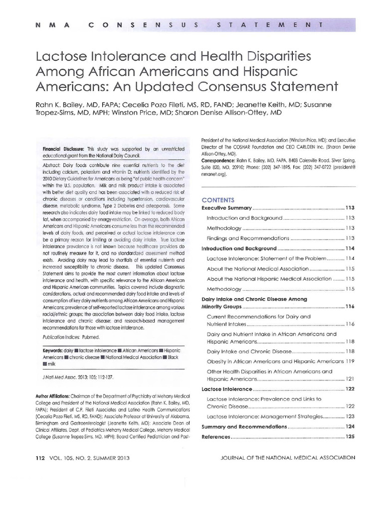Lactose Intolerance Study | PDF | Dairy Products | Milk