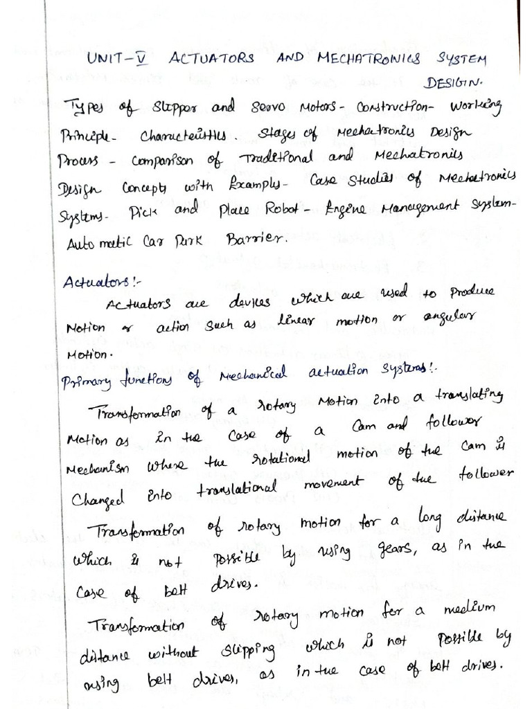 Mechatronics Unit 5 PDF | PDF