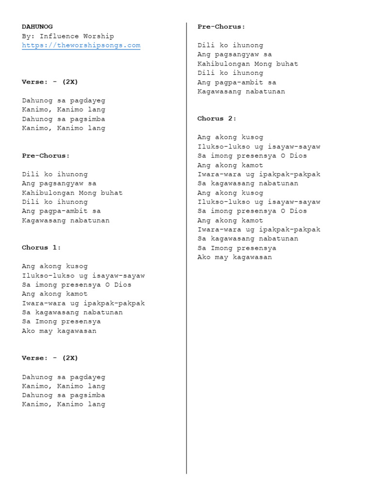 Dahunog Lyrics | PDF