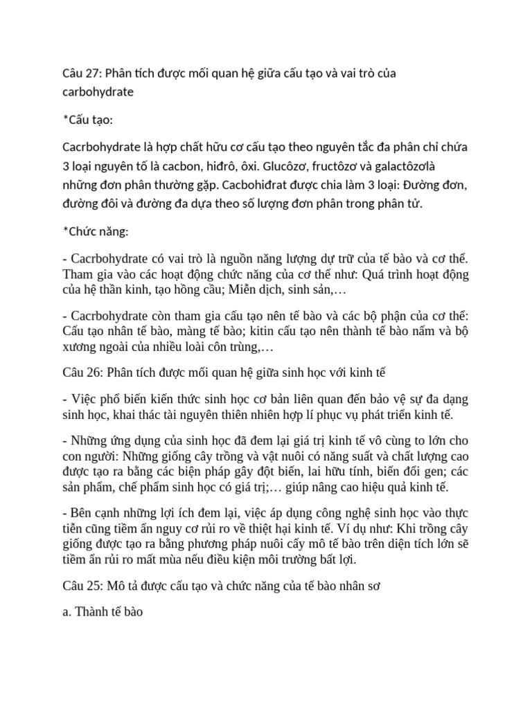 De Cuong Sinh GK | PDF