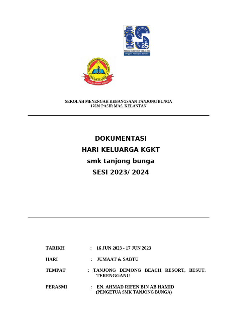 DOKUMENTASI HARI KELUARGA KGKT SMKTB 16-17JUN2023 | PDF