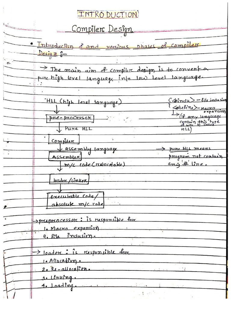 Compiler Design Hand Written Notes | PDF