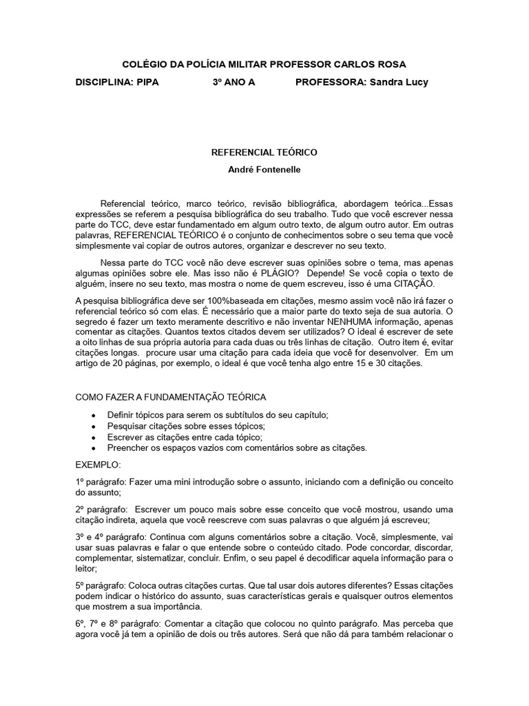 Referencial Teórico Passoa Passo Pdf Citação 4019