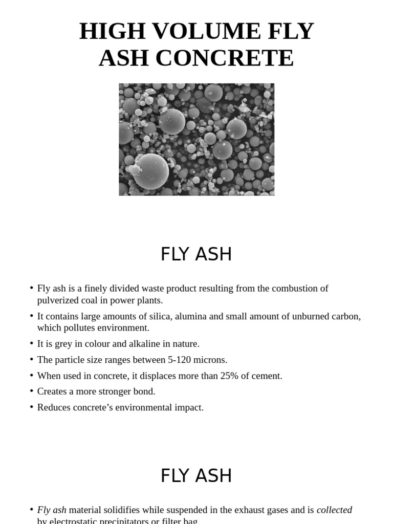 High Volume Fly Ash Concrete | PDF | Concrete | Cement