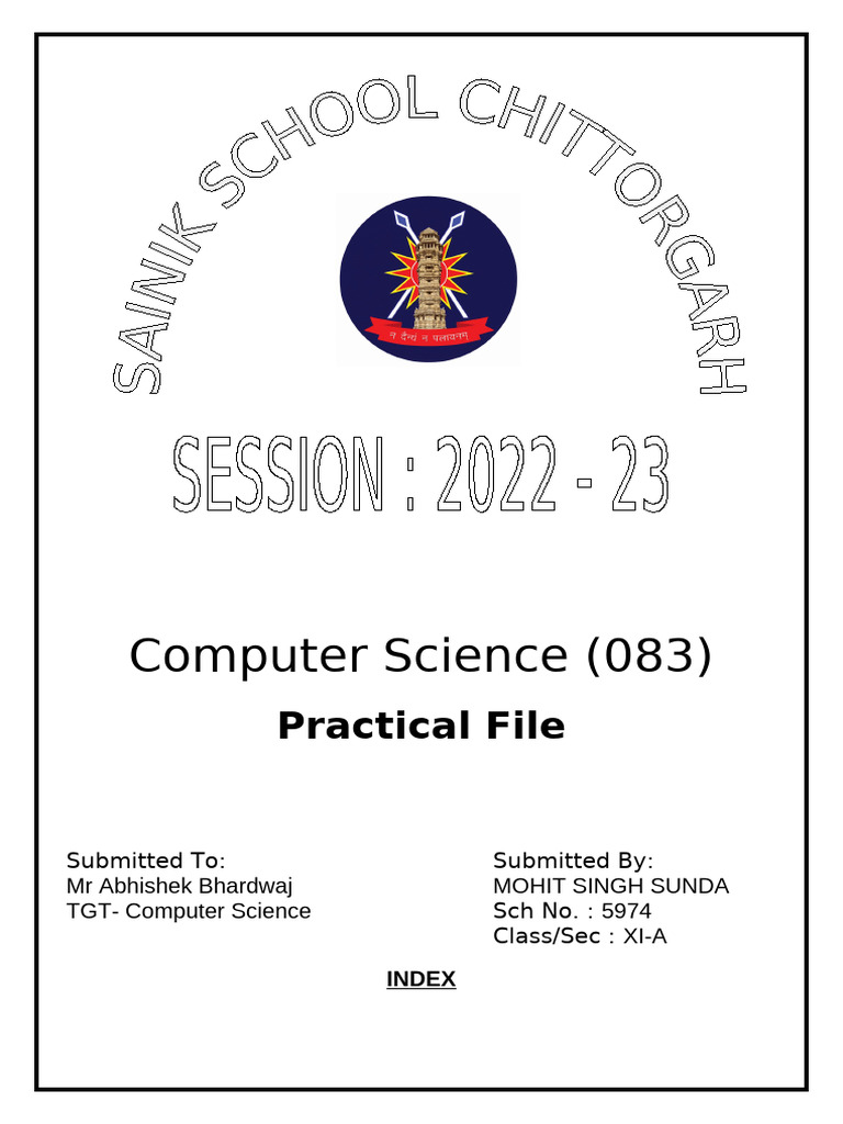 5628 5628 PRIYANSHU 5628 Class XI Practical File Format (2022-23) | PDF | Python (Programming ...