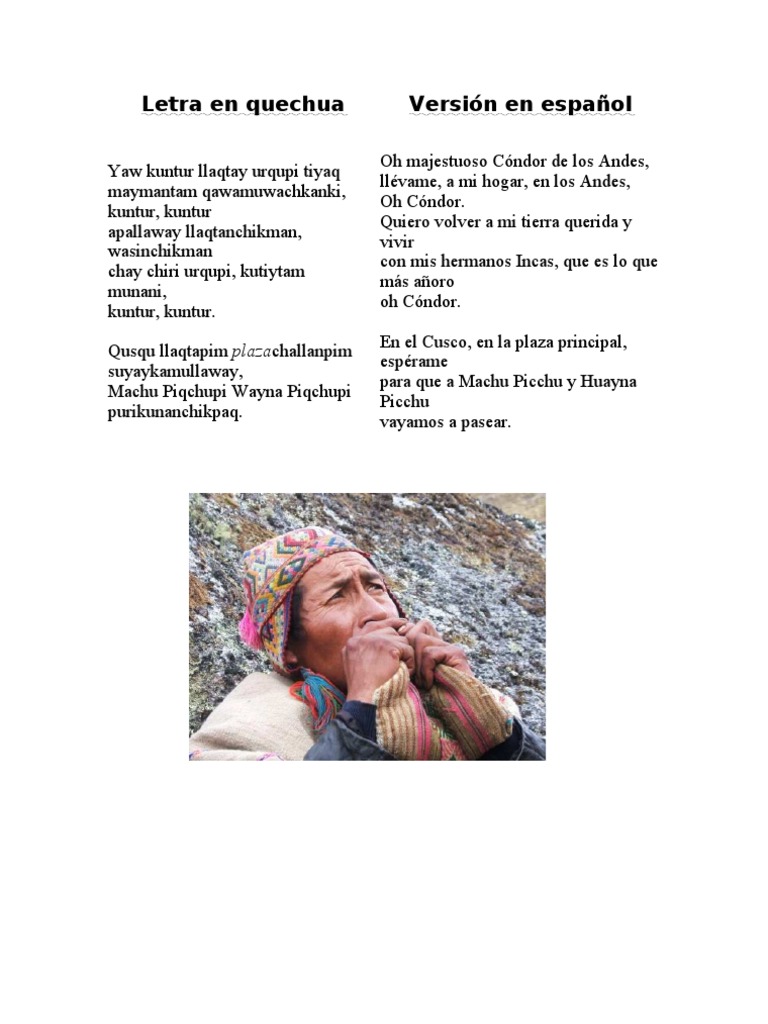 Letra en Quechua | PDF