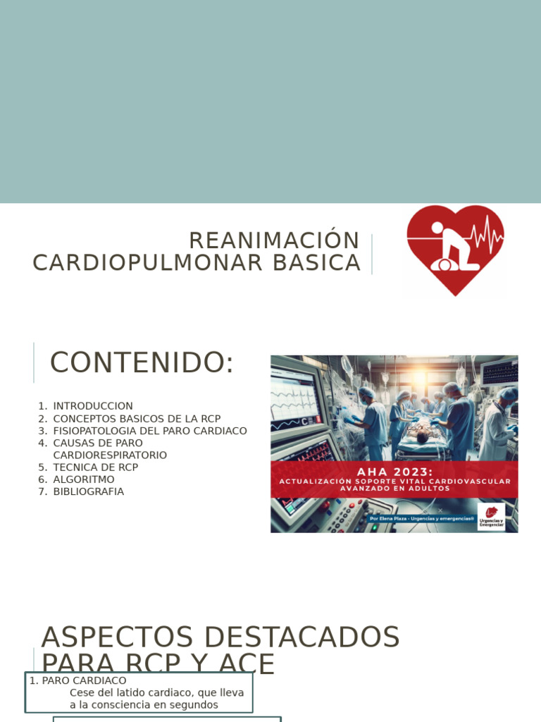 Reanimación Cardiopulmonar Basica | PDF | Reanimación cardiopulmonar | Paro cardíaco