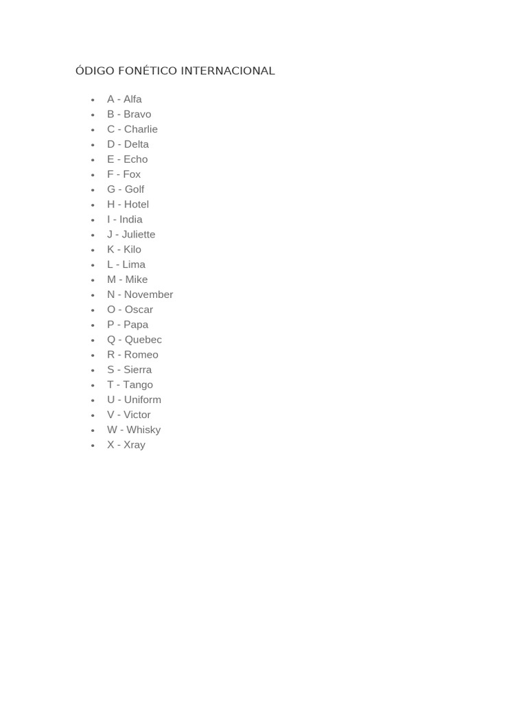 Código Fonético Internacional | PDF