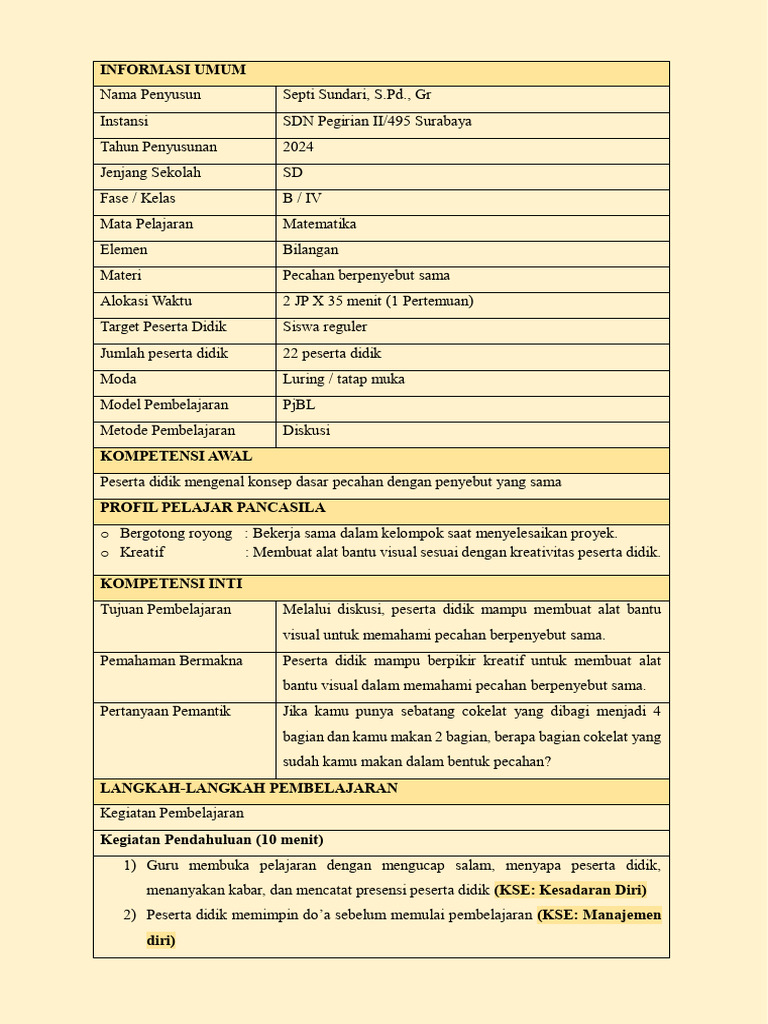 Modul Ajar PJBL | PDF